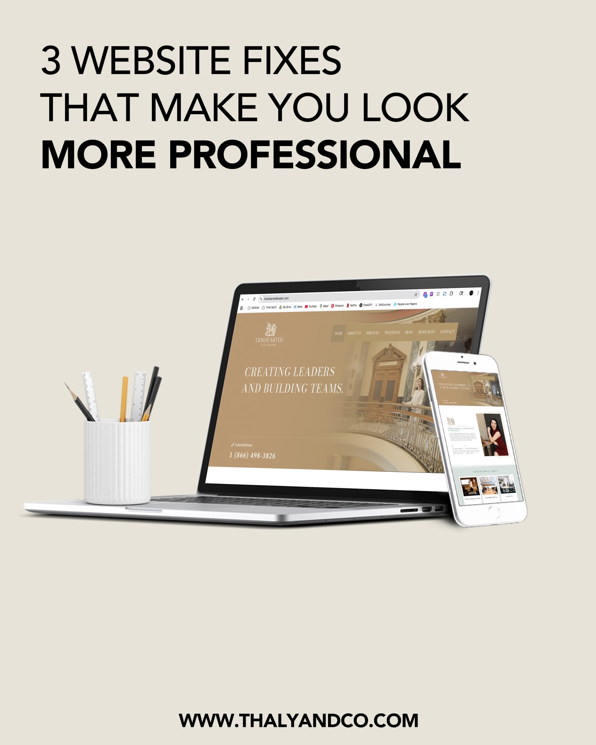 3 Website Fixes That Make You Look More Professional Online | THALY&CO